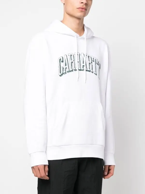 Carhartt Work In Progress Logo Print Drawstring Hoodie