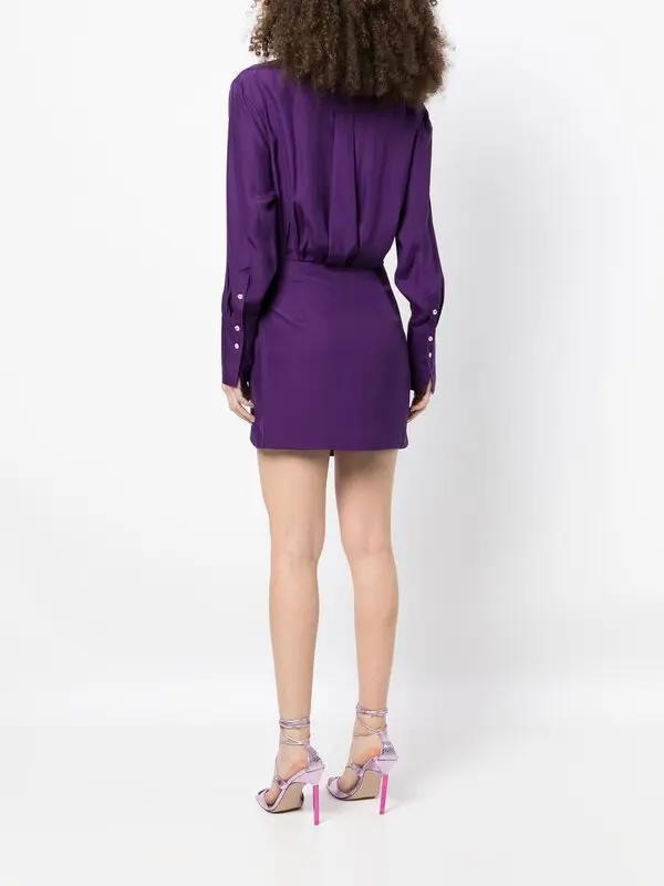 Gauge81 Draped V-neck Mini Shirtdress
