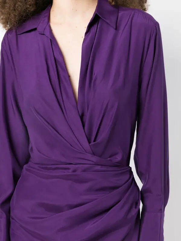 Gauge81 Draped V-neck Mini Shirtdress