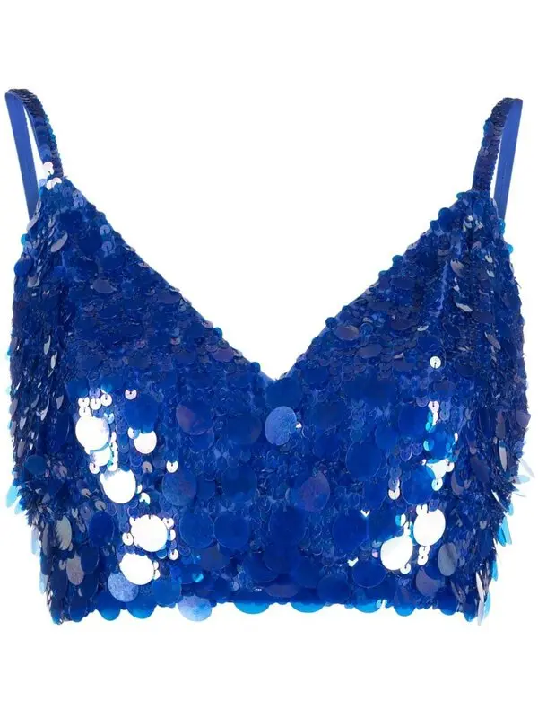 P.a.r.o.s.h Sequin-embellished Crop Top