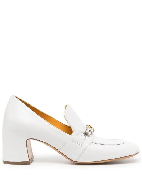 MADISON MAISON 55mm Crystal-embellished Loafers - White