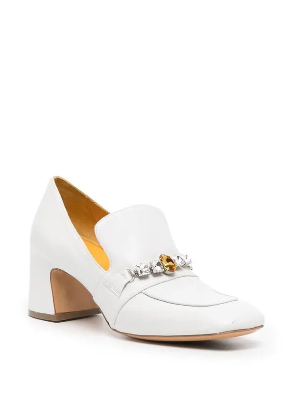 MADISON MAISON 55mm Crystal-embellished Loafers - White
