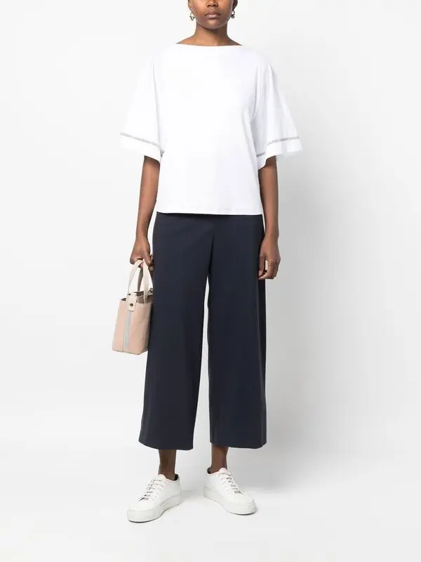 Fabiana Filippi Cropped Wide-leg Trousers - Blue