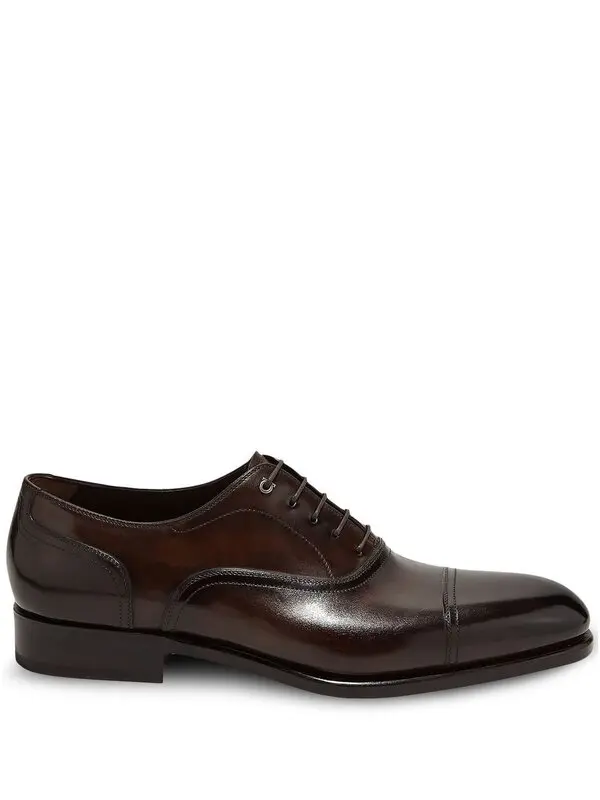FERRAGAMO Gancini Leather Oxford Shoes