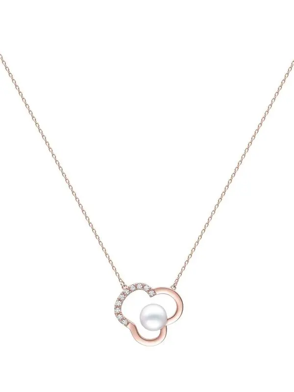 TASAKI 18kt Rose Gold Akoya Pearl And Diamond Necklace - Pink