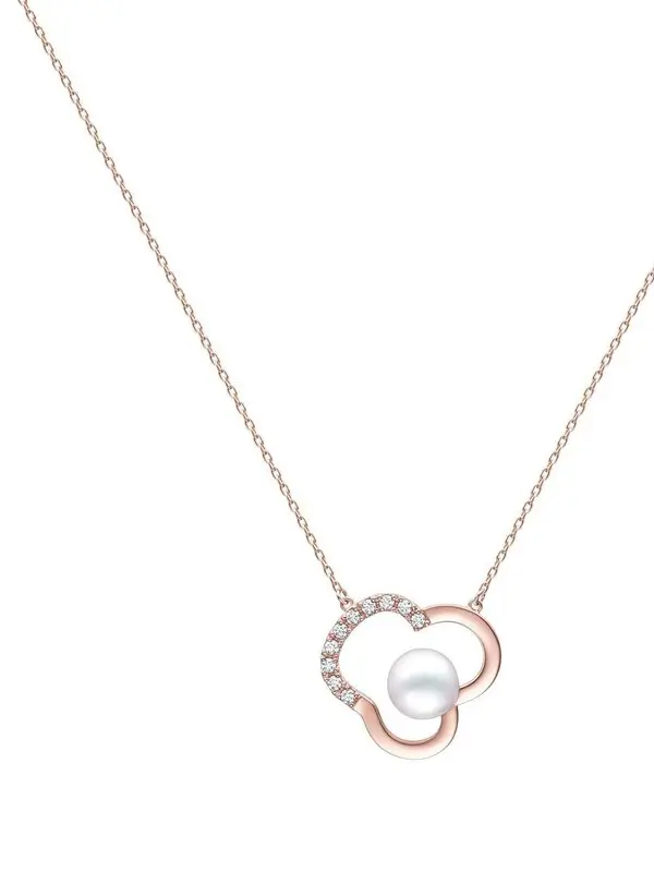 TASAKI 18kt Rose Gold Akoya Pearl And Diamond Necklace