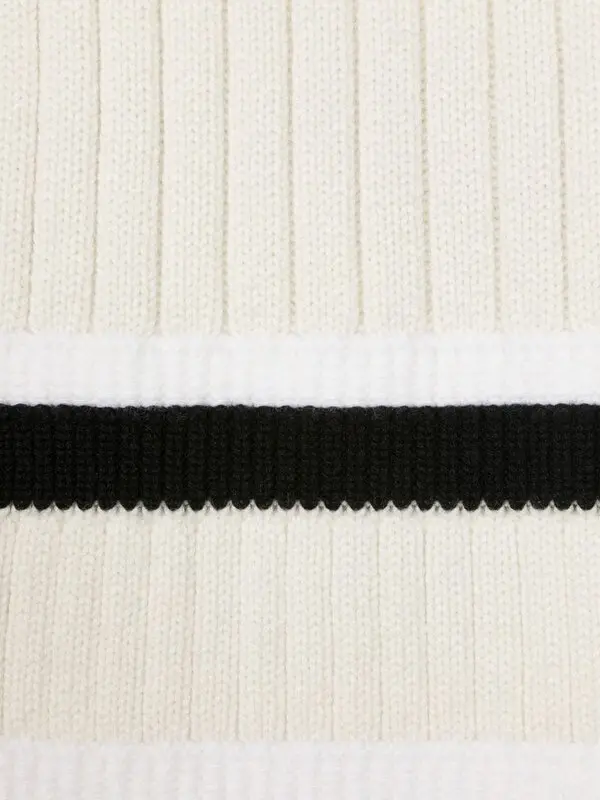 BARRIE Stripe-print Knit Scarf - White