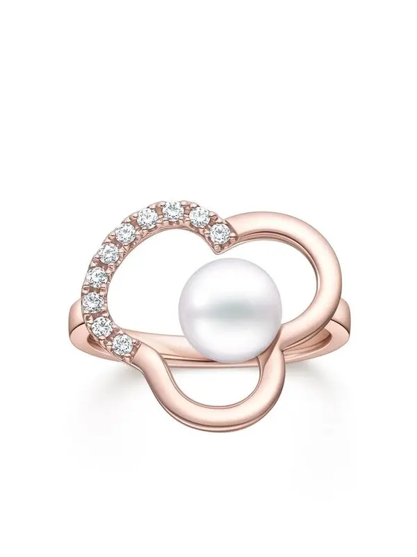 TASAKI 18kt Rose Gold Akoya Pearl And Diamond Ring - Pink