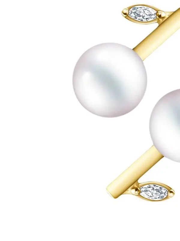TASAKI 18kt Yellow Pearl And Diamond Earrings