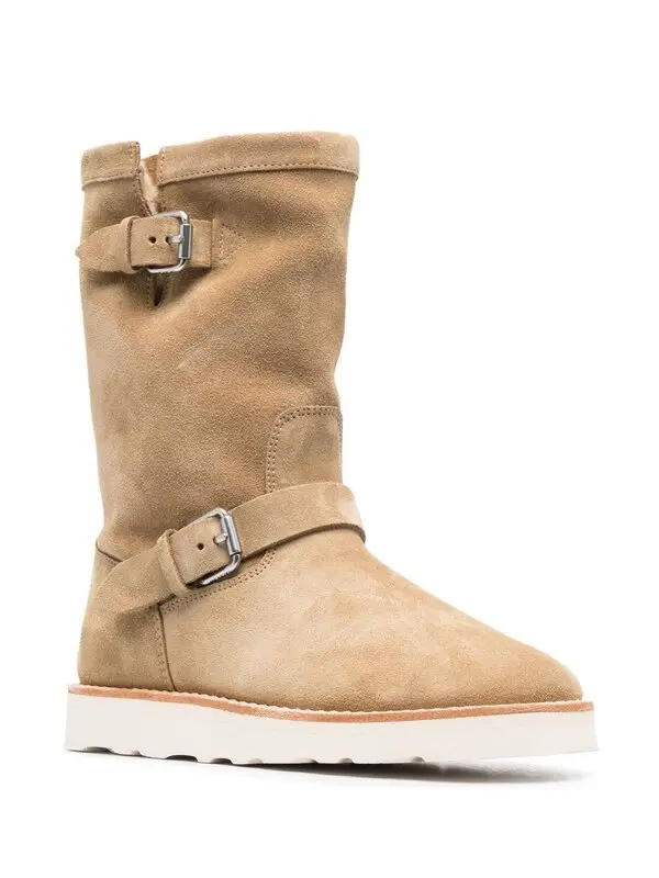 Kenzo Leather Shearling Boots - Neutrals