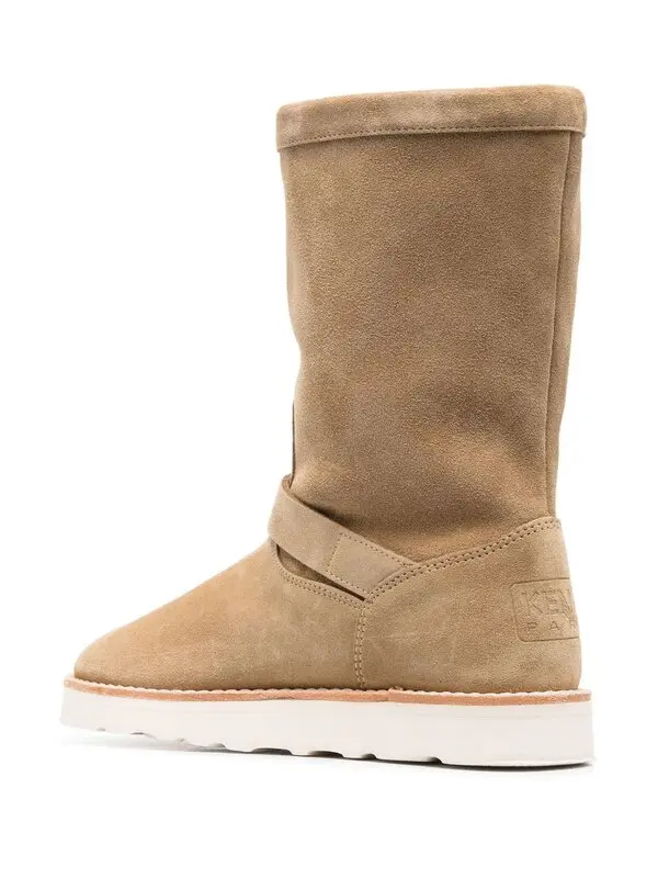 Kenzo Leather Shearling Boots - Neutrals