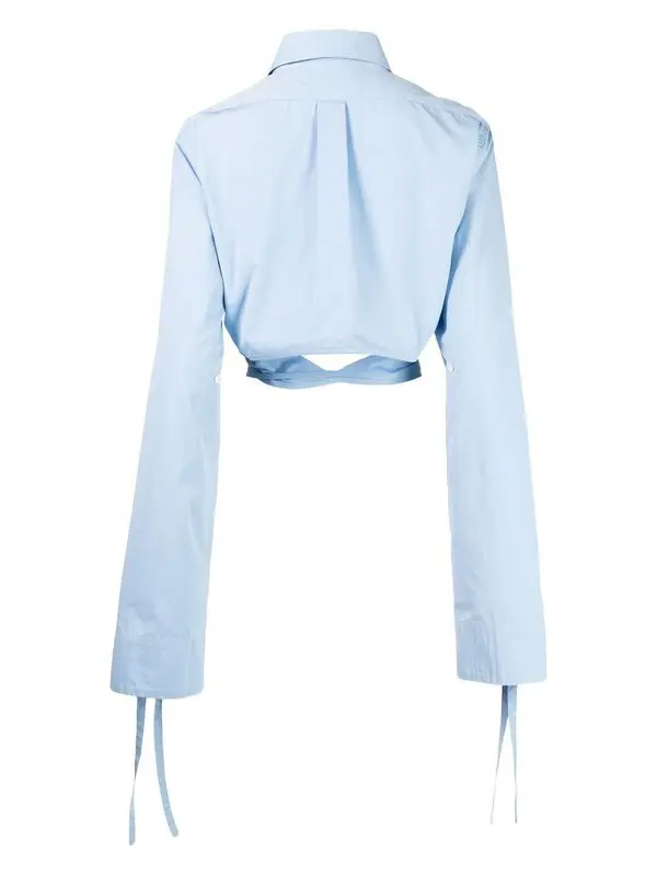 Monse Cropped Wrap-front Shirt