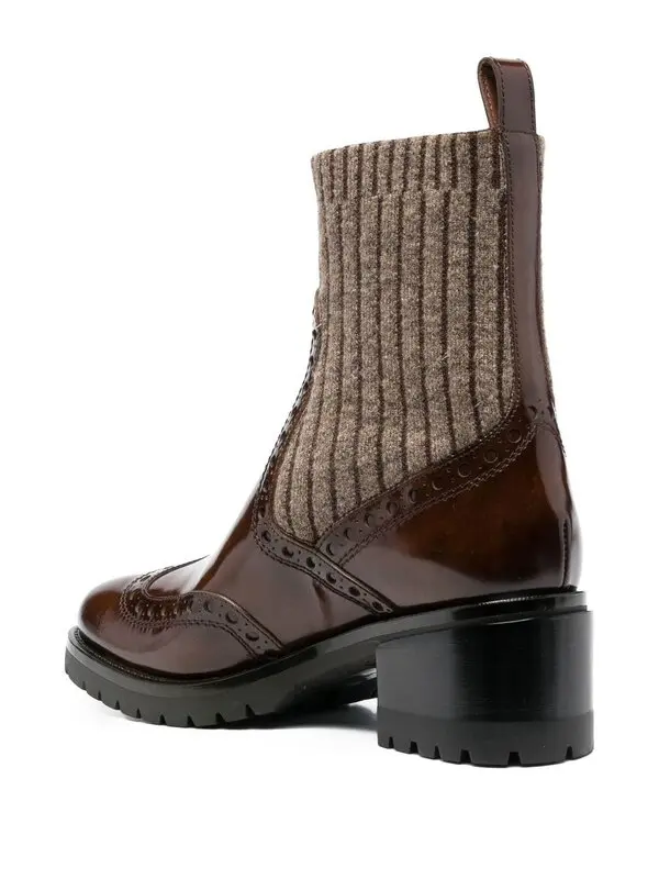 Santoni Sock-style Ankle Boots - Brown