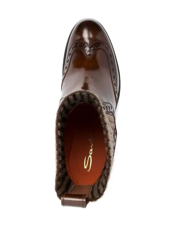 Santoni Sock-style Ankle Boots - Brown