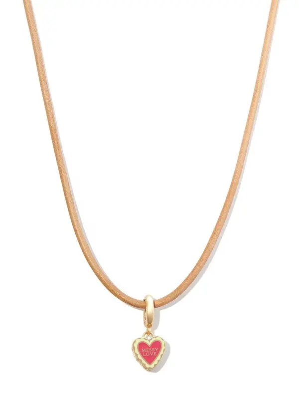 Lauren Rubinski 14kt Yellow 'messy Love' Charm Necklace - Gold