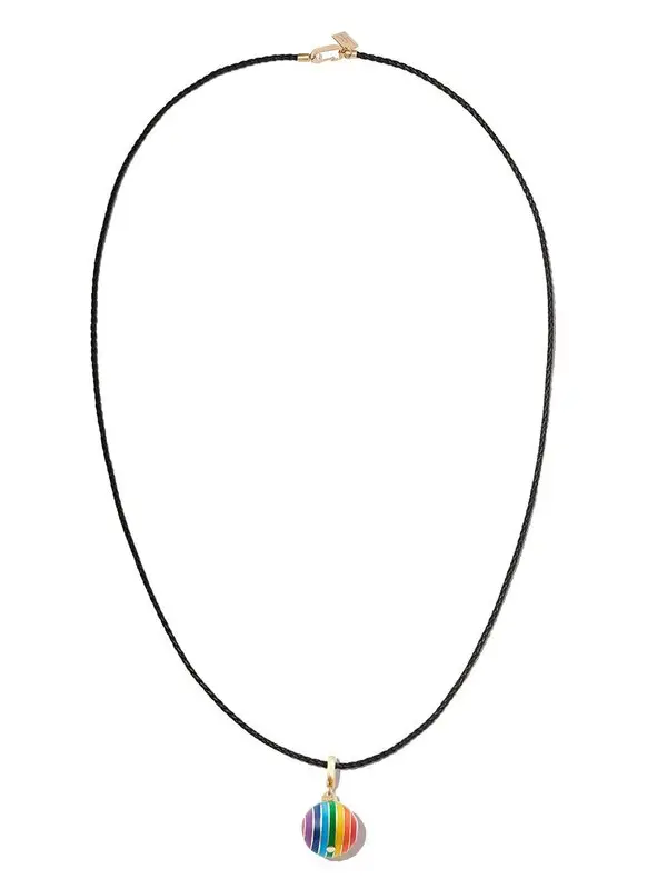 Lauren Rubinski 14kt Yellow Rainbow Charm Necklace
