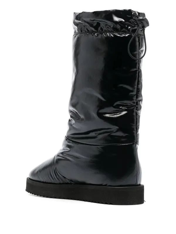 GIABORGHINI Patent Knee-high Boots - Black