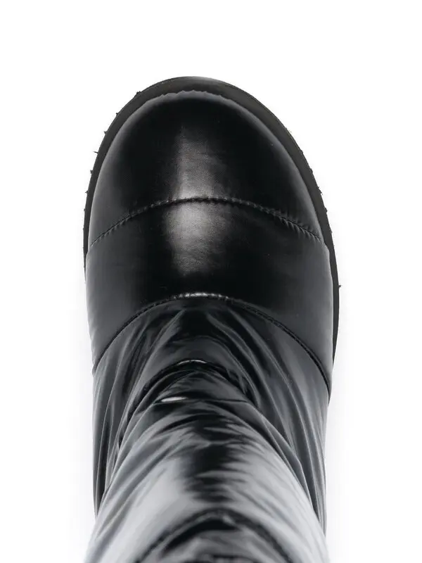 GIABORGHINI Patent Knee-high Boots - Black