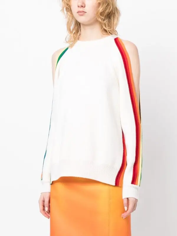 Monse Striped Cold-shoulder Jumper