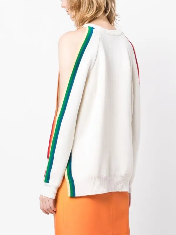 Monse Striped Cold-shoulder Jumper
