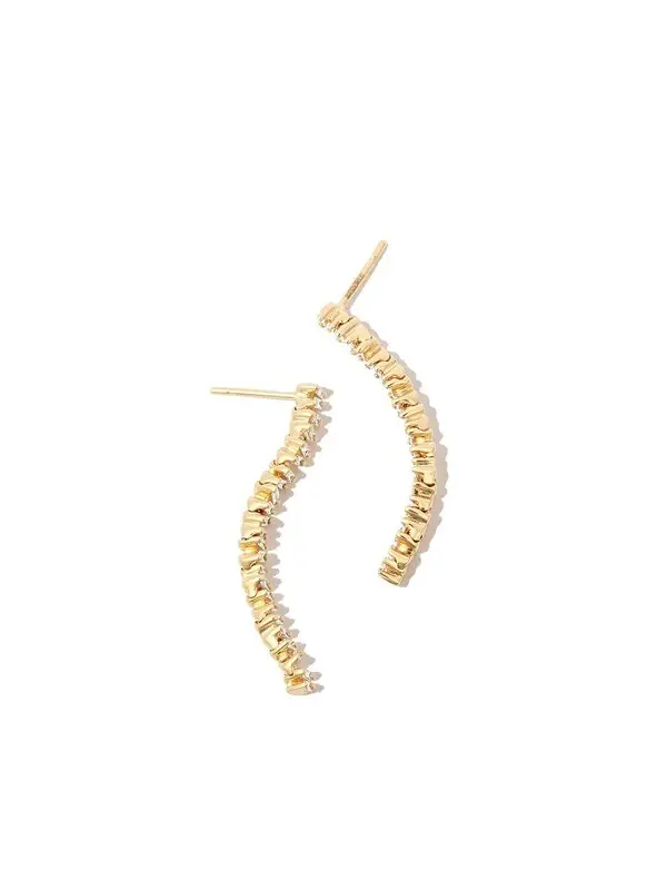 SUZANNE KALAN 18kt Yellow Savannah Midi Diamond Drop Earrings