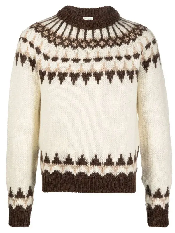 Saint Laurent Fair Isle Knitted Sweater