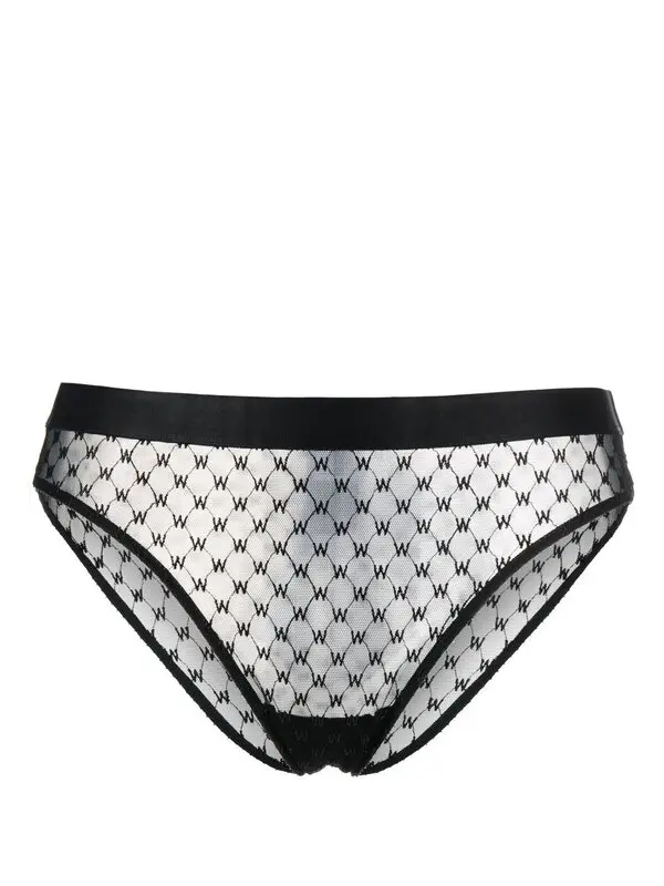 Wolford Monogram-jacquard Sheer Briefs - 000
