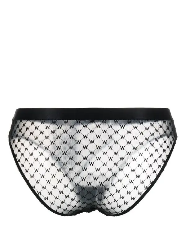 Wolford Monogram-jacquard Sheer Briefs
