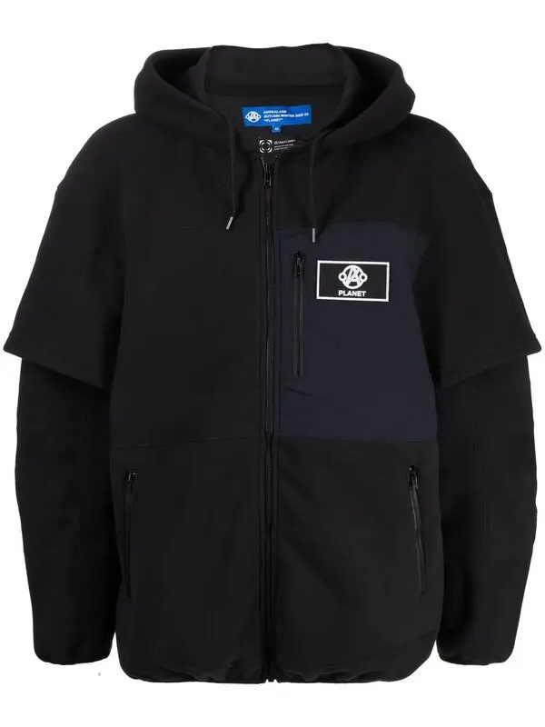 Anrealage Logo Patch Zip-up Hoodie