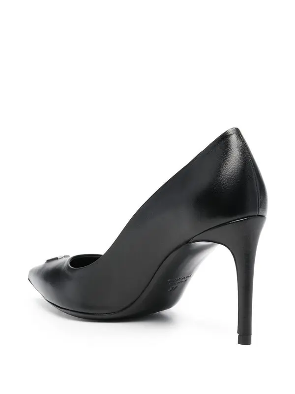 Philipp Plein Logo Plaque Leather Pumps