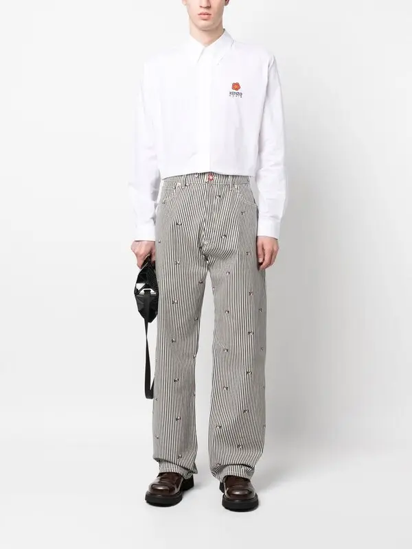 Kenzo Floral-print Straight-leg Jeans