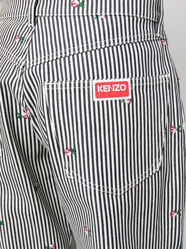 Kenzo Floral-print Straight-leg Jeans
