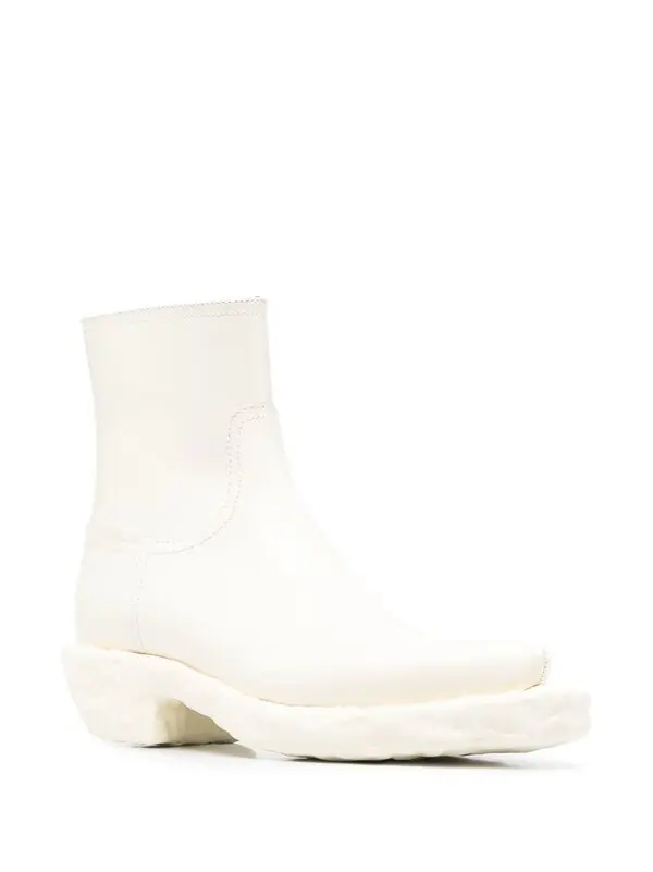 Camper Venga Leather Ankle Boots - White