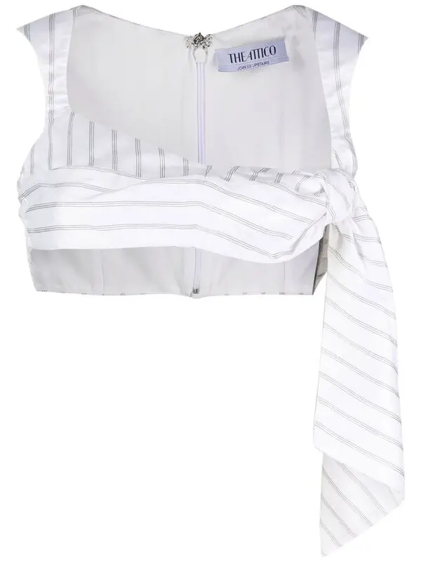 Attico Knot-detail Cropped Top - White