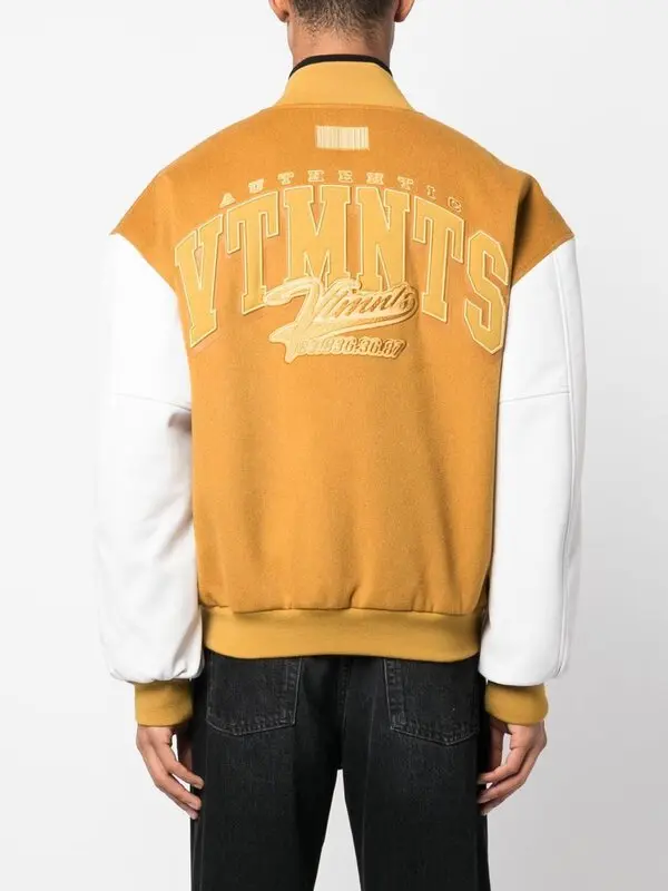 VTMNTS College Varsity Bomber Jacket - Yellow