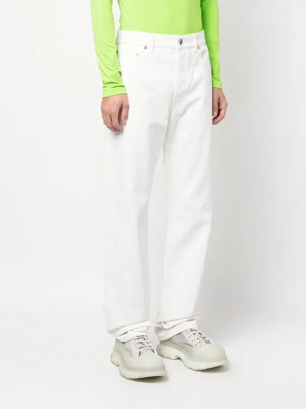 VTMNTS Barcode Print Straight-leg Jeans - White