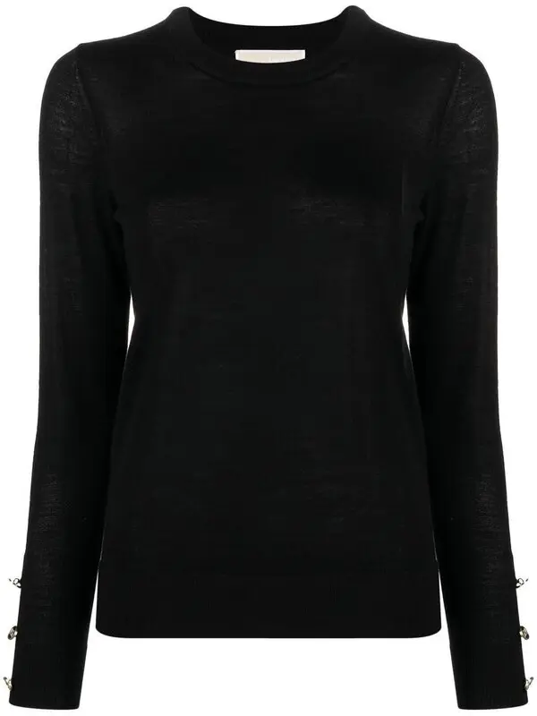Michael Kors Buttoned Knitted Jumper - Black