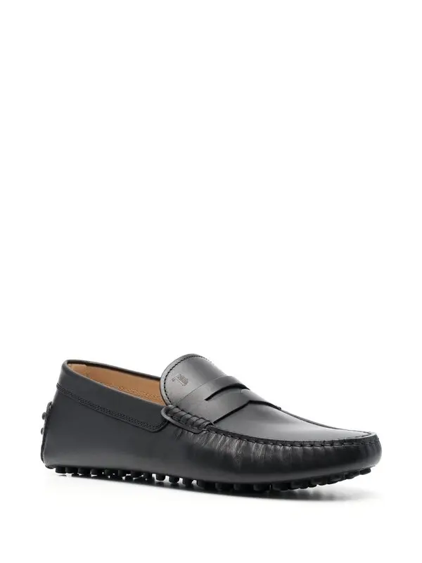 TOD'S Almond-toe Leather Loafers - Black