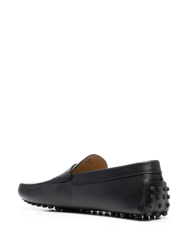 TOD'S Almond-toe Leather Loafers - Black
