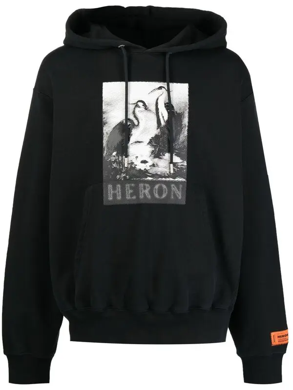 Heron Preston Halftone Heron Graphic Hoodie - Black
