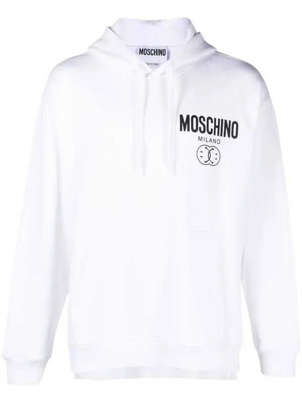 Moschino Logo-print Cotton Hoodie - White