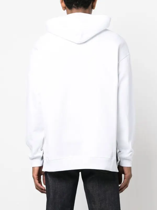 Moschino Logo-print Cotton Hoodie - White