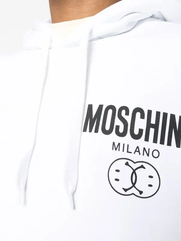 Moschino Logo-print Cotton Hoodie - White