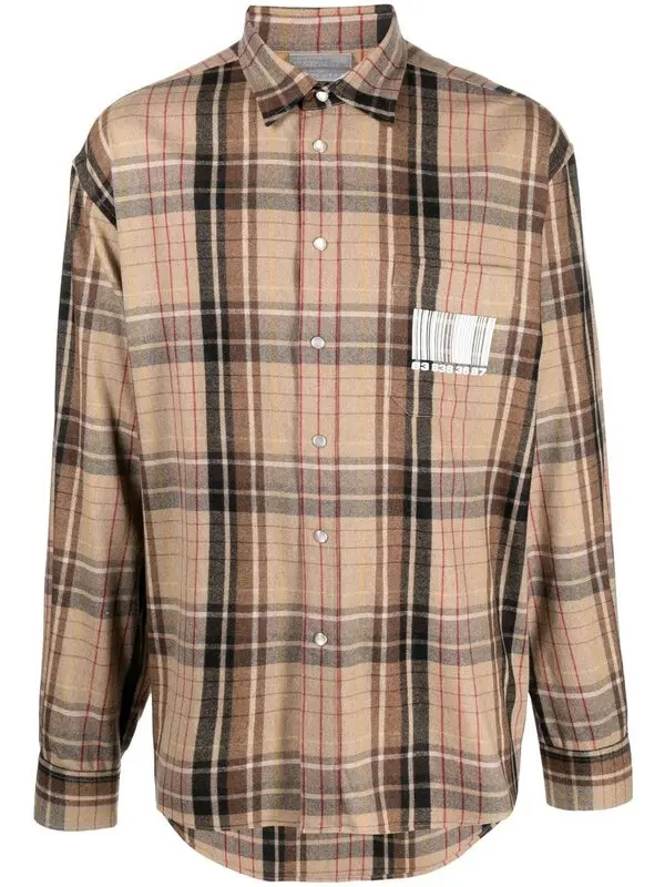 VTMNTS Plaid-check Long-sleeve Shirt