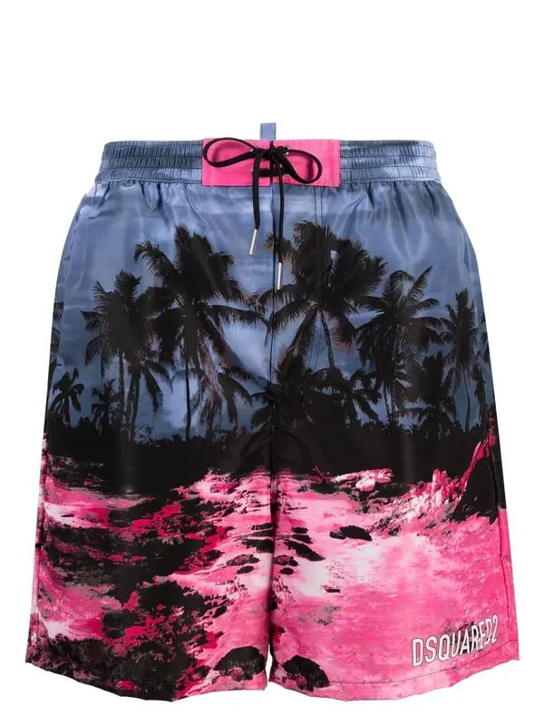 Dsquared2 Tropical-print Swim Shorts