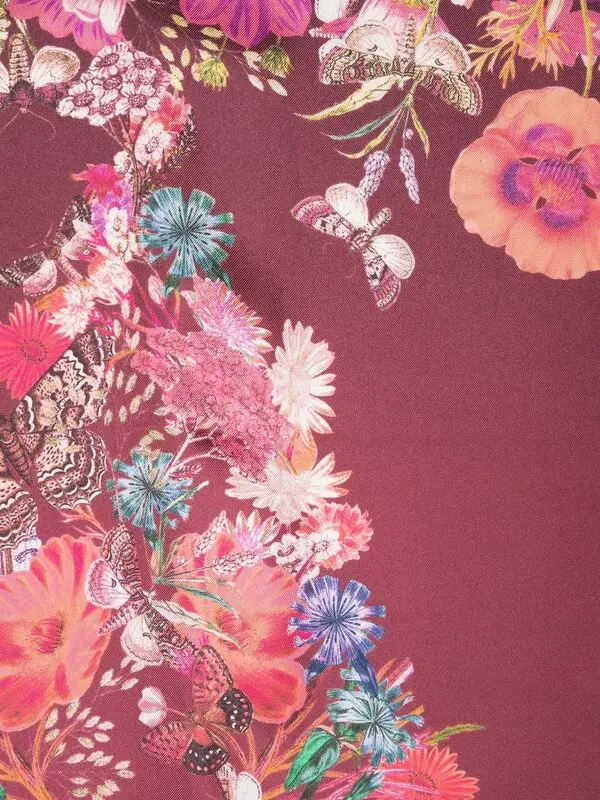 ASPINAL OF LONDON Floral-print Silk Scarf - Red