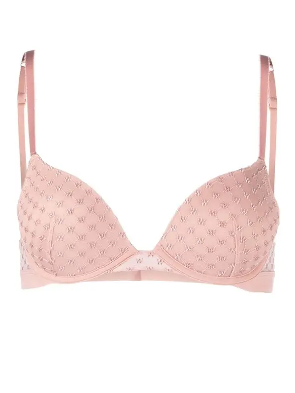 Wolford Logo-embroidered Demi-cup Bra - Pink