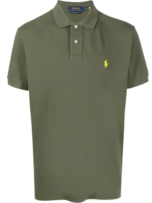 Polo Ralph Lauren Embroidered-logo Short-sleeved Polo Shirt - Green