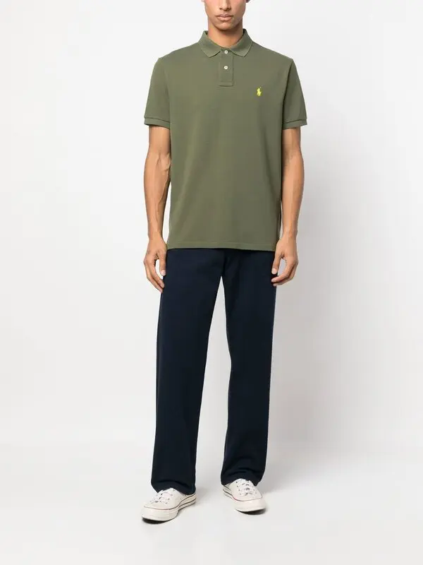 Polo Ralph Lauren Embroidered-logo Short-sleeved Polo Shirt - Green