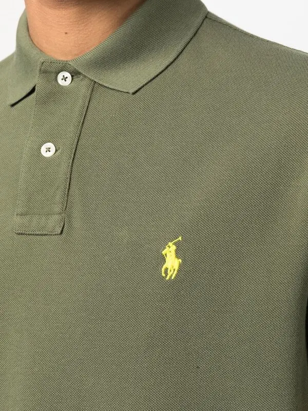 Polo Ralph Lauren Embroidered-logo Short-sleeved Polo Shirt - Green